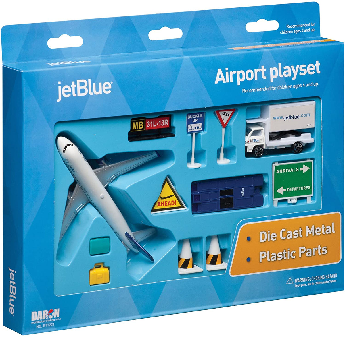 Daron JetBlue Die-Cast Airport Playset (11 Pieces in set) – Myriads Gifts